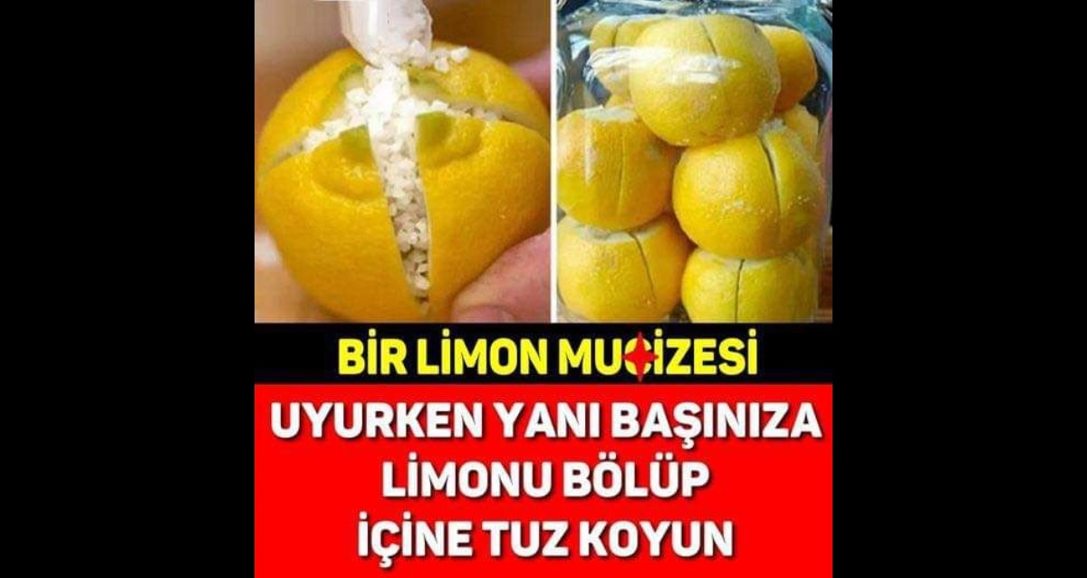 UYURKEN YANI BAŞINIZA LİMONU BÖLÜP İÇİNE TUZ KOYUN. BİR LİMON M-U ...