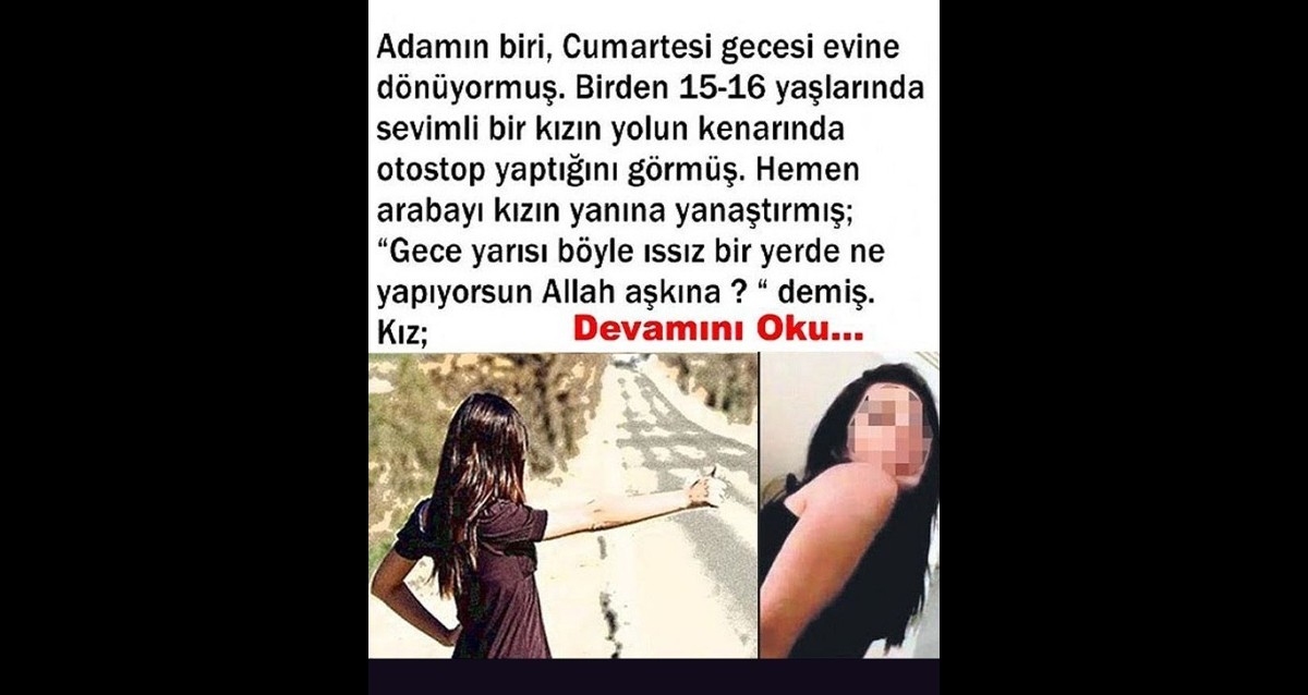 Otostop çeken kadın.. az daha.